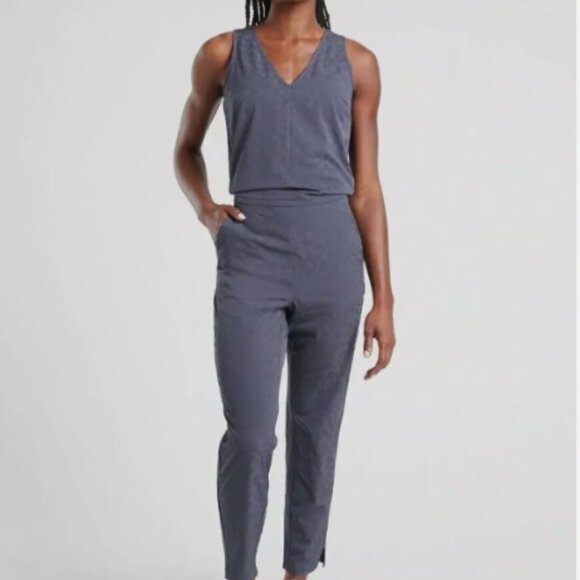 Athleta | Pants & Jumpsuits | Athleta Brooklyn Textured Jumpsuit | Poshmark
